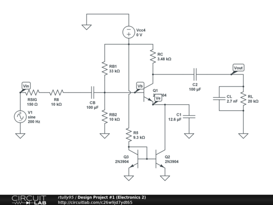 Design Project #1 (Electronics 2) - CircuitLab