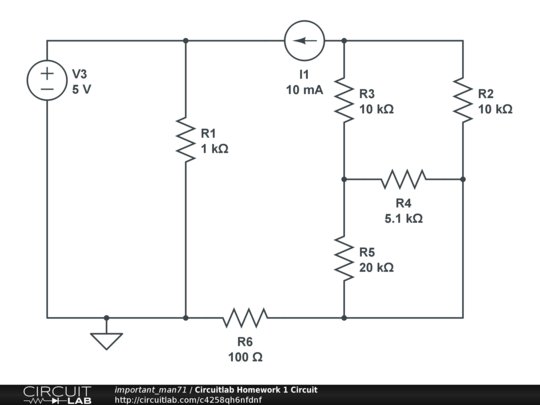 Circuitlab Homework 1 Circuit Circuitlab