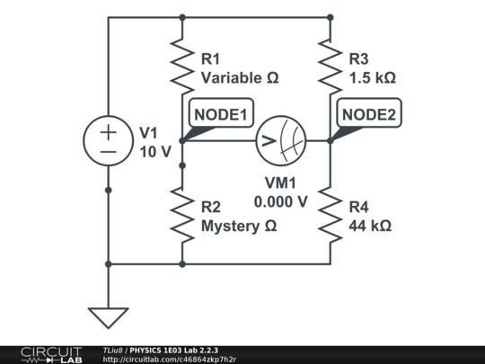 PHYSICS 1E03 Lab 2.2.3 - CircuitLab
