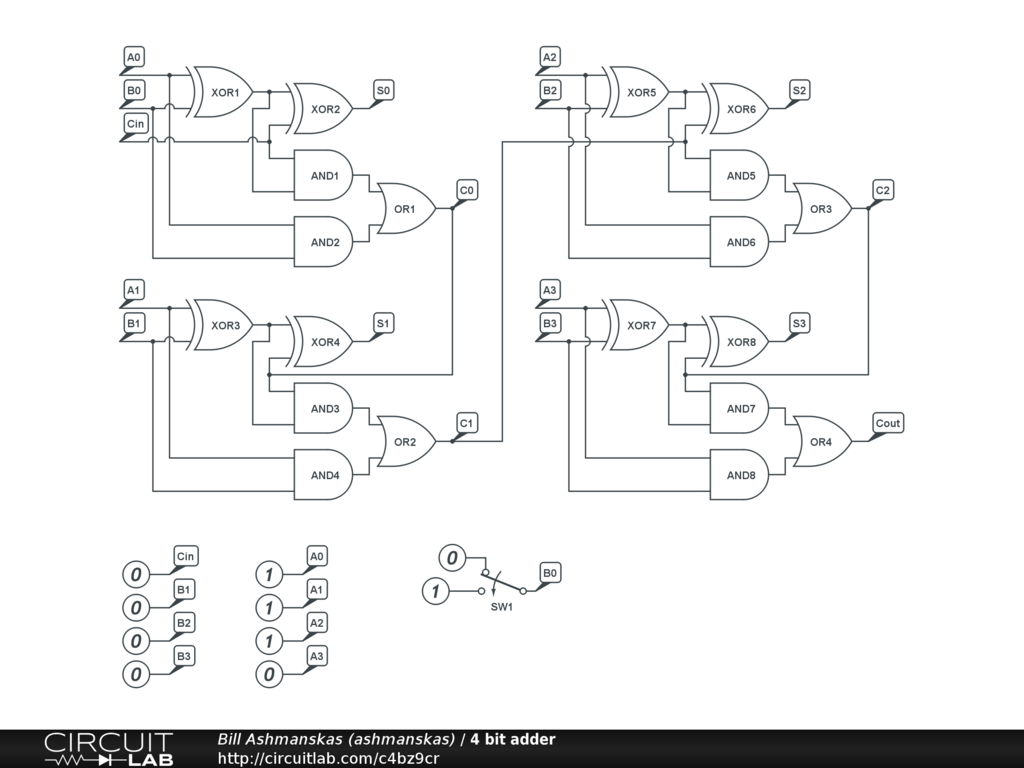 4 Bit Adder Circuit Diagram Schema Digital