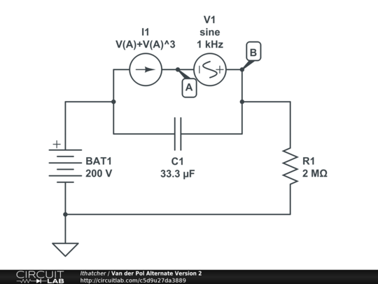 Van der Pol Alternate Version 2 - CircuitLab