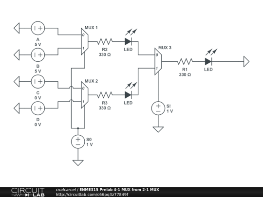 ENME315 Prelab 4-1 MUX from 2-1 MUX - CircuitLab