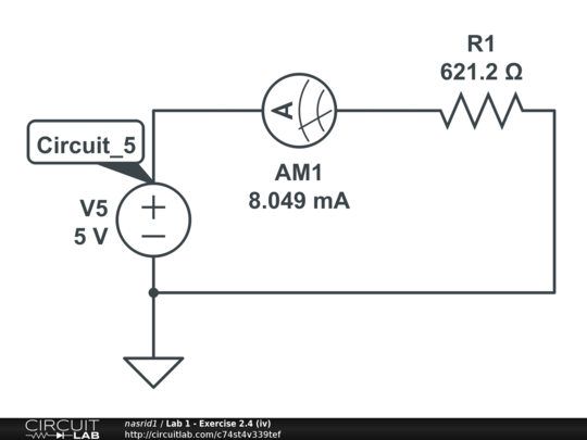 Lab 1 - Exercise 2.4 (iv) - CircuitLab
