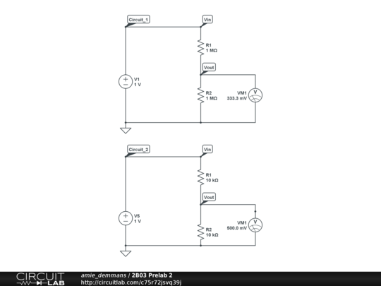 2B03 Prelab 2 - CircuitLab