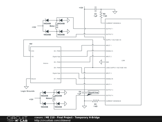 ME 210 - Final Project - Temporary H-Bridge - CircuitLab
