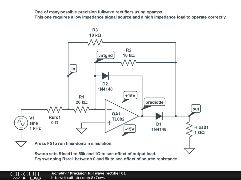 Precision Full Wave Rectifier Circuit Diagram Circuit Diagram