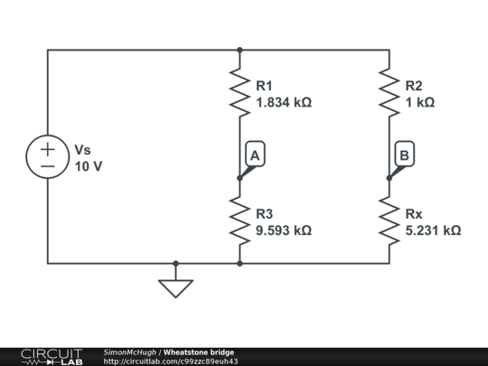 Wheatstone bridge - CircuitLab