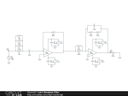 Lab 4 Bandpass Filter - CircuitLab