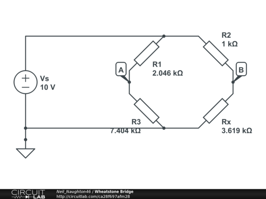 Wheatstone Bridge - CircuitLab