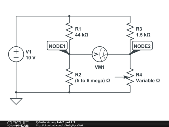Lab 2 part 2.3 - CircuitLab