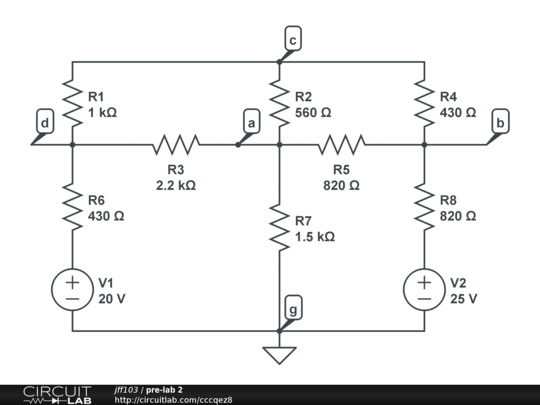 pre-lab 2 - CircuitLab