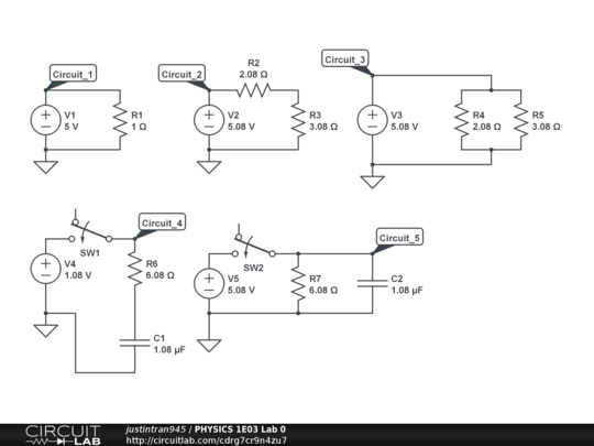 Physics 1e03 Lab 0 Circuitlab