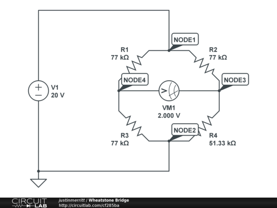 Wheatstone Bridge - CircuitLab