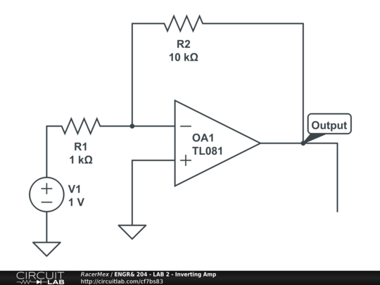 ENGR& 204 - LAB 2 - Inverting Amp - CircuitLab