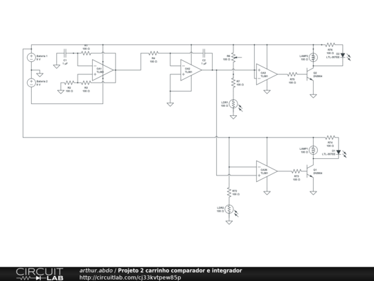 Projeto 2 carrinho comparador e integrador - CircuitLab