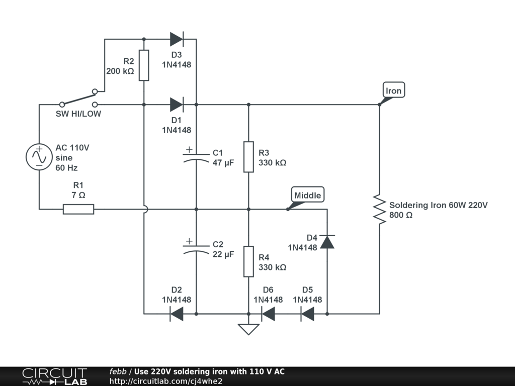 Simple Soldering Iron Circuit Diagram