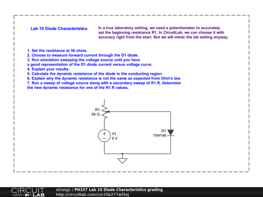 PH337 Lab 10 Diode Characteristics grading - CircuitLab