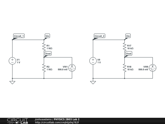 PHYSICS 2B03 Lab 2 - CircuitLab