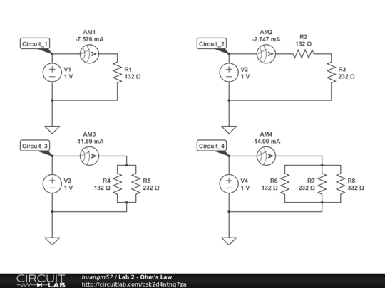 Lab 2 - Ohm's Law - CircuitLab
