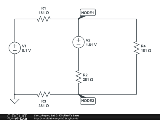 Lab 2- Kirchhoff's Laws - CircuitLab