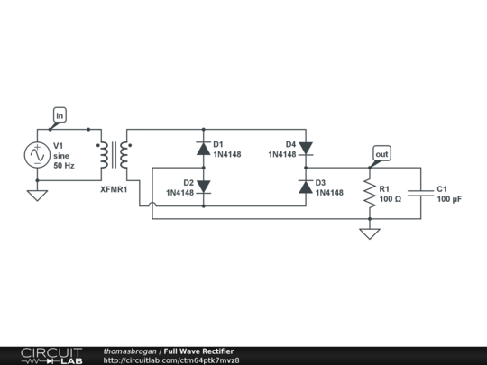 Full Wave Rectifier - CircuitLab
