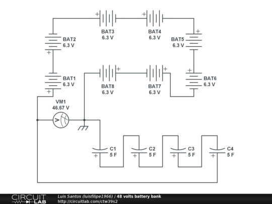 48 volts battery bank - CircuitLab