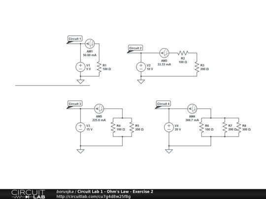 Circuit Lab 1 - Ohm's Law - Exercise 2 - CircuitLab