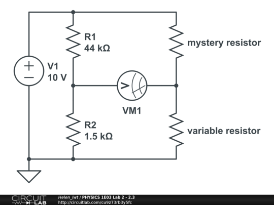PHYSICS 1E03 Lab 2 - 2.3 - CircuitLab