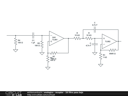 analogico - receptor - 1B filtro paso bajo - CircuitLab