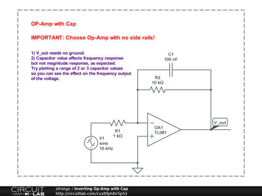 Inverting Op-Amp with Cap - CircuitLab