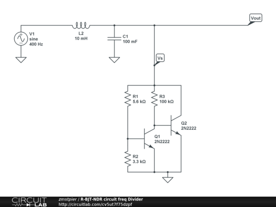 R-BJT-NDR circuit freq Divider - CircuitLab