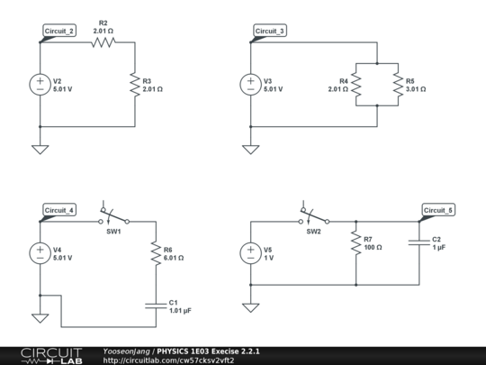 PHYSICS 1E03 Execise 2.2.1 - CircuitLab