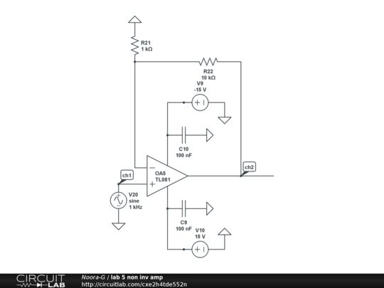 lab 5 non inv amp - CircuitLab