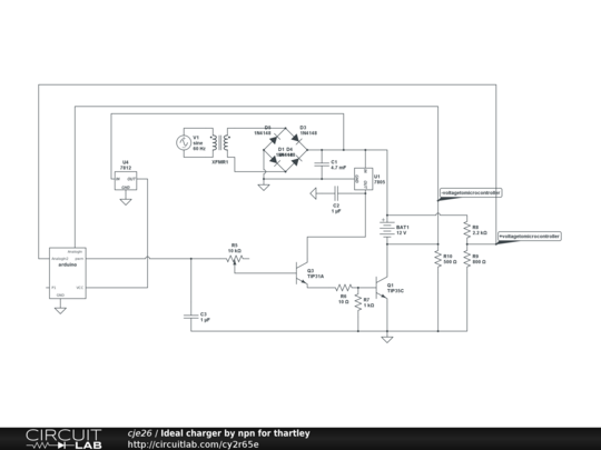 Ideal charger by npn for thartley - CircuitLab