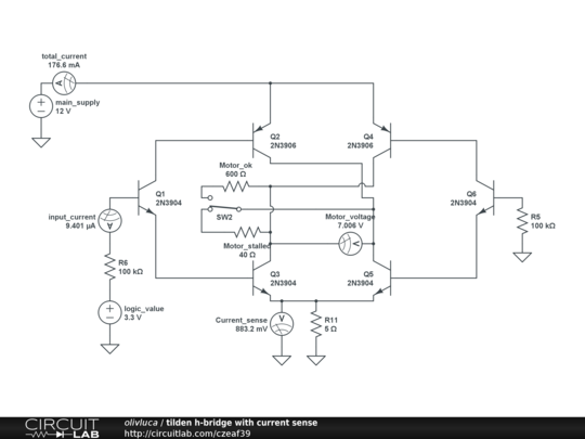 tilden h-bridge with current sense - CircuitLab