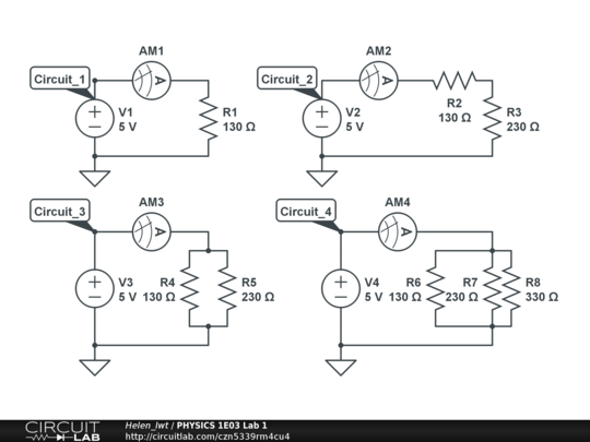 PHYSICS 1E03 Lab 1 - CircuitLab